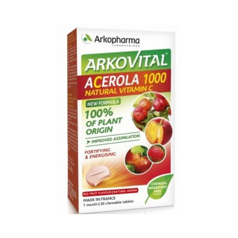 Acerola 1000 Arkopharma Arkovital - 30 Tablets -Pharmacoline