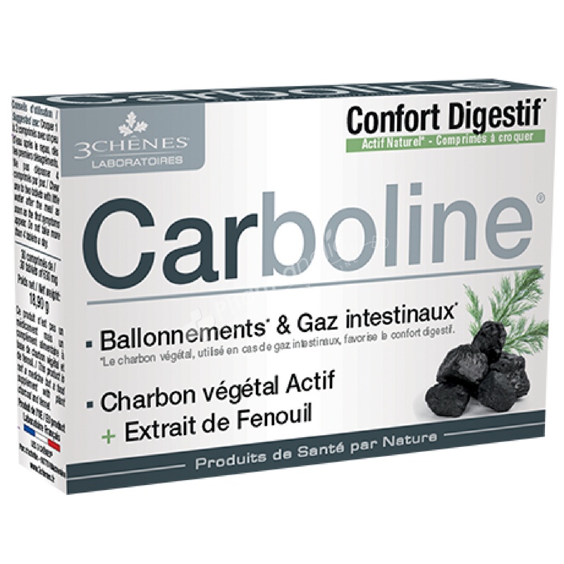 Carboline - 30 Tablets - Intestinal Gas - Pharmacoline