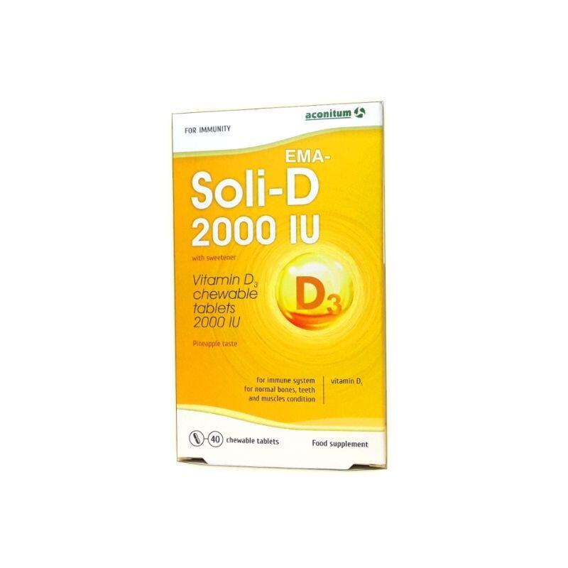 Aconitum Soli–D 2000 IU 40 Chewable Tablets - Pharmacoline
