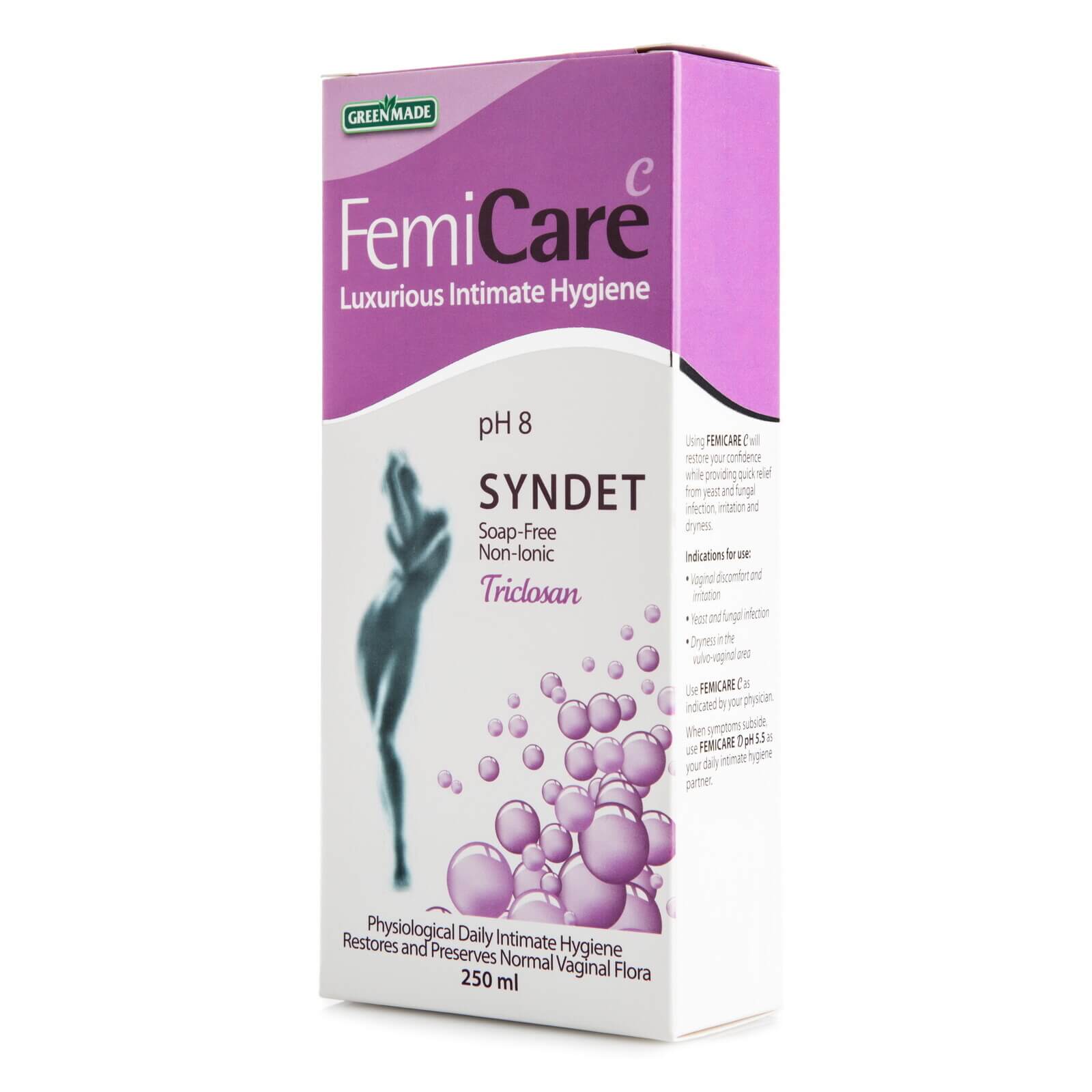 Femicare Intimate Wash Ph8 Green Made 250ml - Pharmacoline